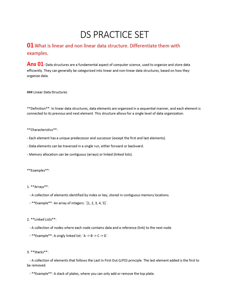 DS PRACTICE SET | PDF | Time Complexity | Logarithm