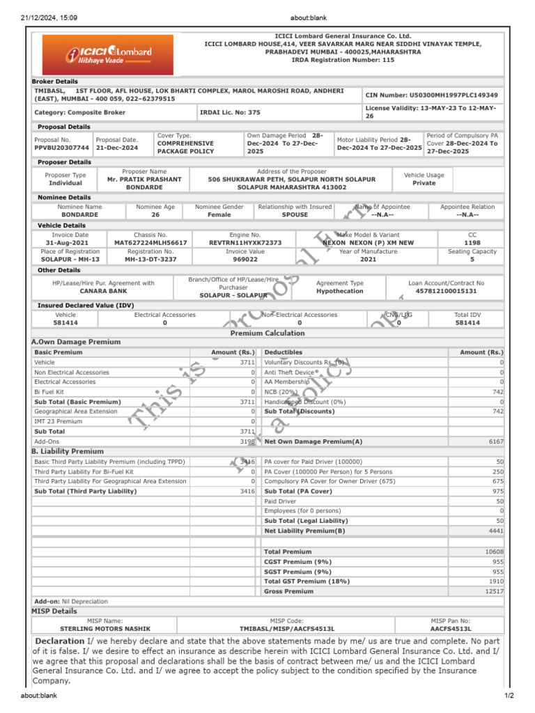 Pratik Prashant Bondarde Ic QT | PDF | Insurance | Liability Insurance