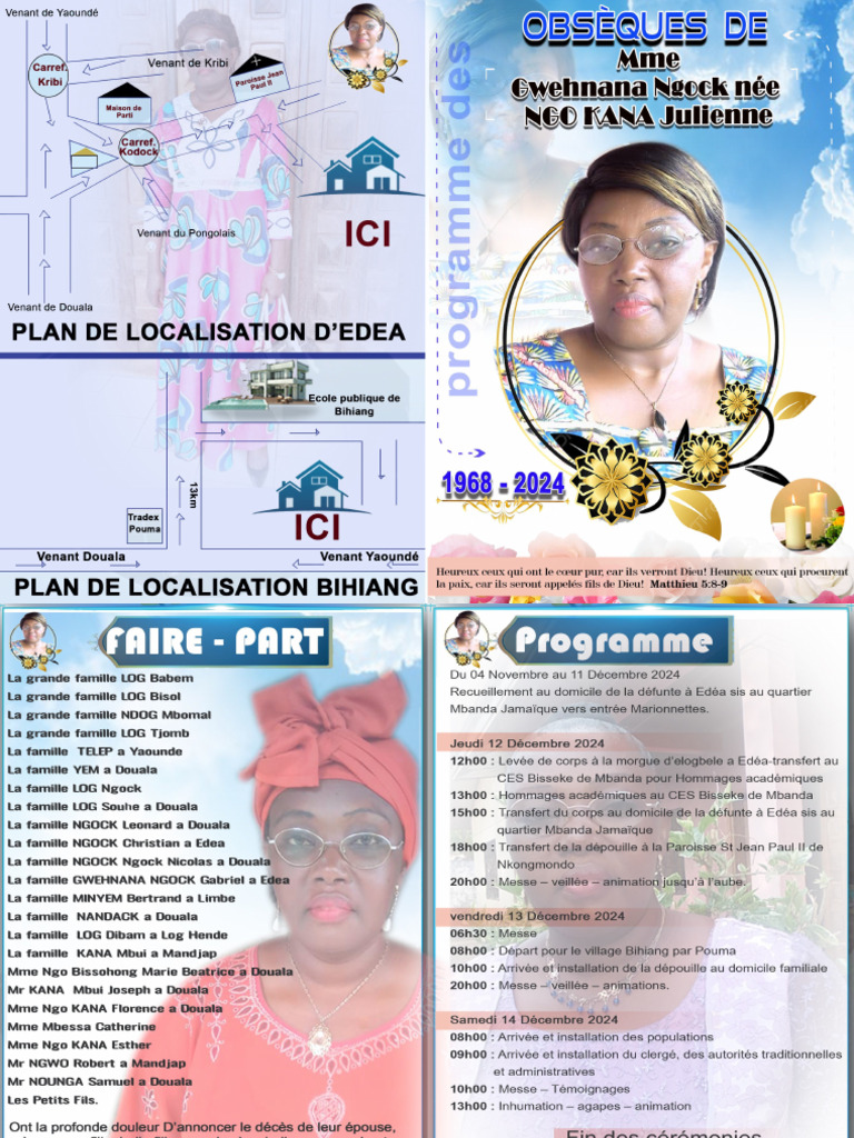 Programme Des Obsèques de Maman | PDF