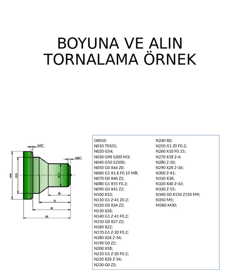 CNC Tornada Alın Ve Boyuna Tornalama | PDF