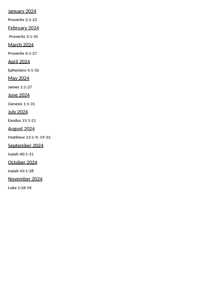 List of Scriptures 2024 | PDF