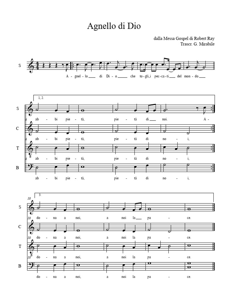 Agnello Di Dio Gospel | PDF
