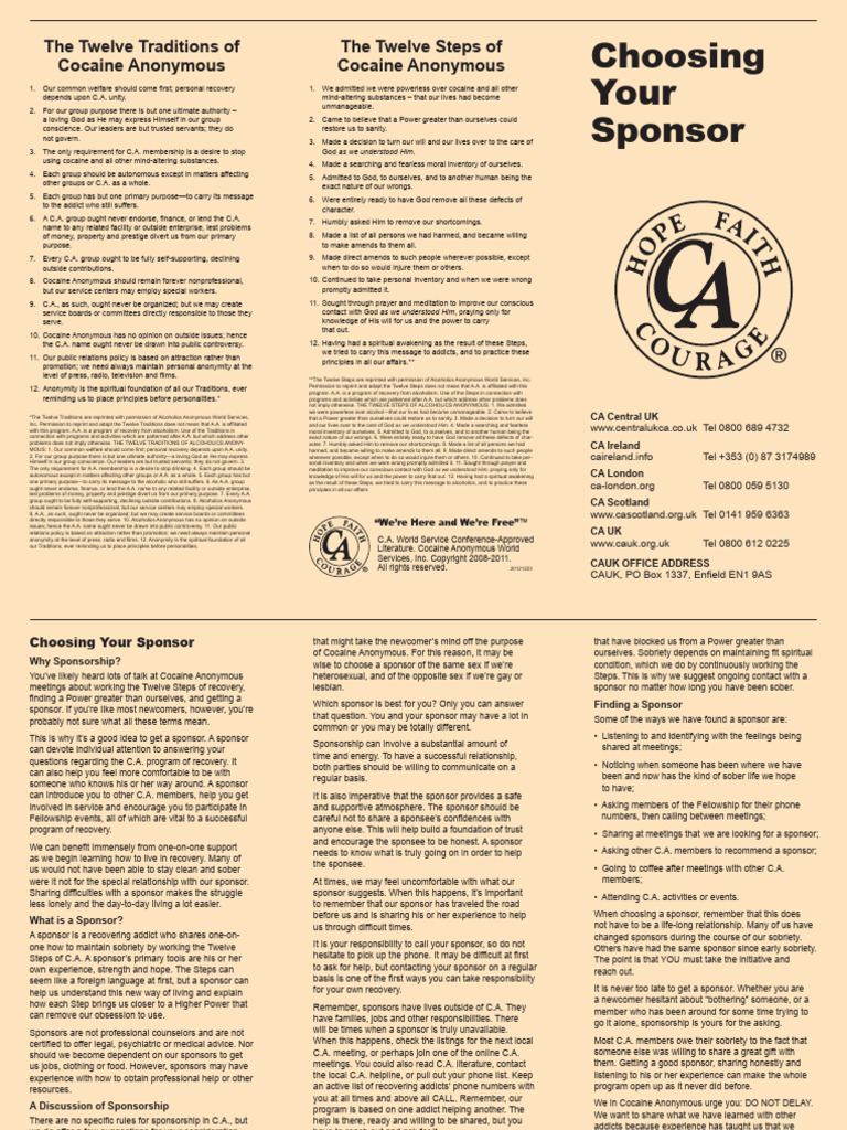 CA Choosing Your Sponsor 2017 | PDF | Alcoholics Anonymous | Twelve ...