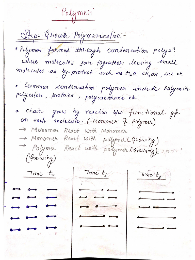Step Growth Polymerization Pdf