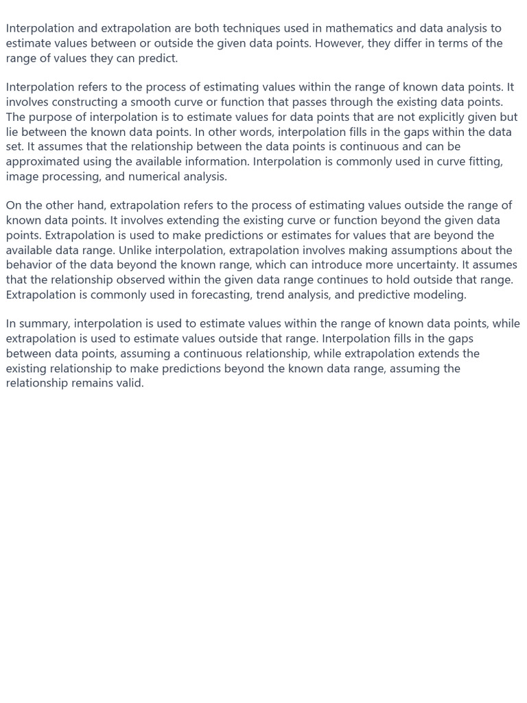 Interpolation and Extrapolation | PDF