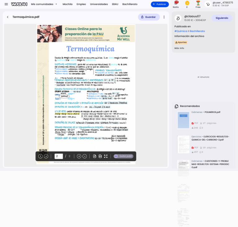 Termoquimica.pdf | PDF | Entalpía | Termodinámica