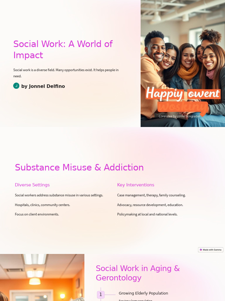 Social Work: Key Areas and Impact | PDF | Social Work | Mental Health