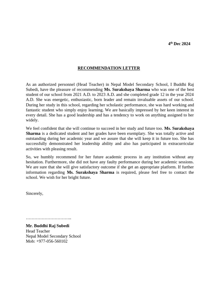 Recommendation final | PDF