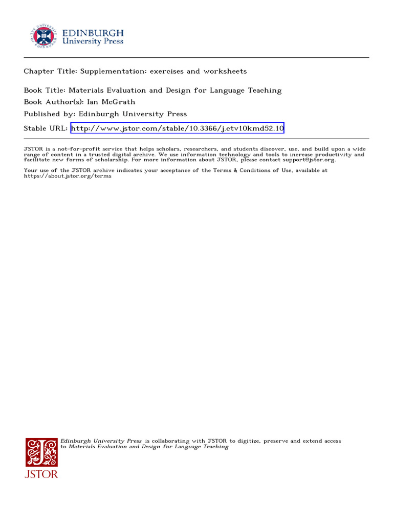 Chapter 5 Supplementation Exercises and Worksheets | PDF | Learning ...
