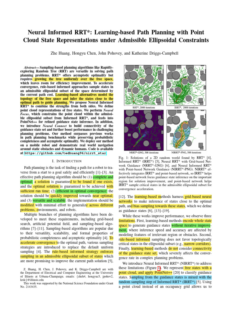 Huang Neural Informed RRT Star | PDF | Artificial Neural Network ...