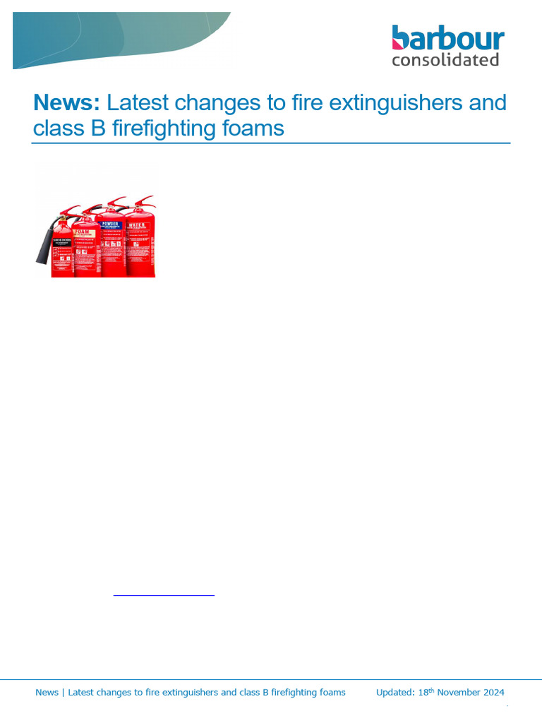 Changes to Class B Firefighting Foams | PDF | Pollution | Environmental ...