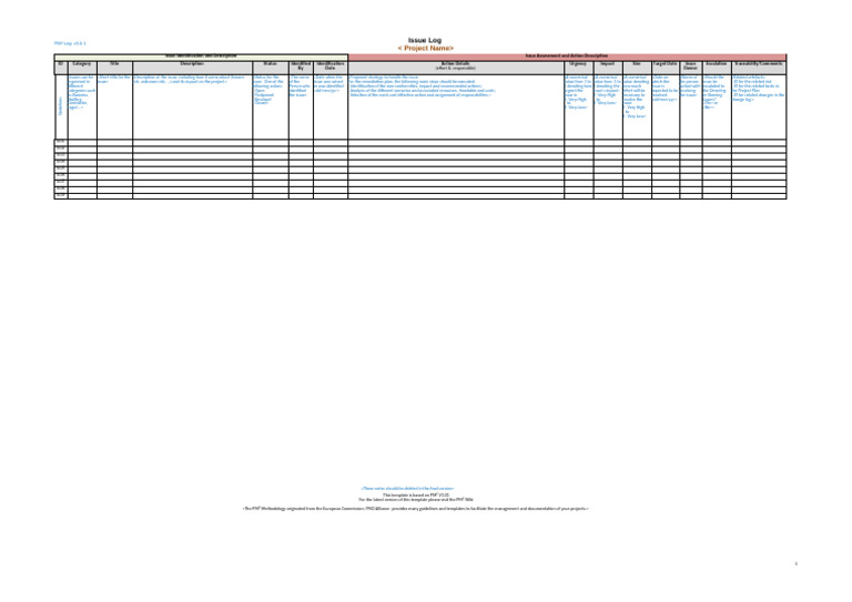 [24.I.pm2 Template.v3].Issue Log.(ProjectName).(Dd Mm Yyyy).(Vx.x) | PDF