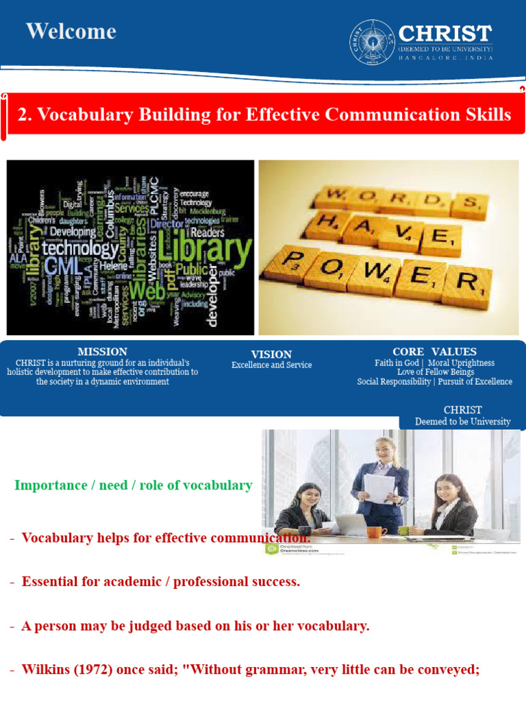 2. Vocabulary Building for Effective Communication Skills.pptx | PDF ...