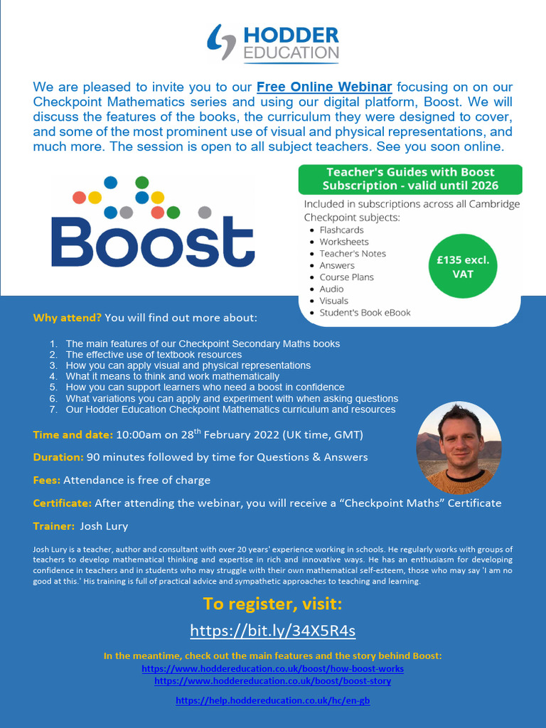 Hodder Education Teacher Training Invite - Feb 28th Checkpoint Maths | PDF