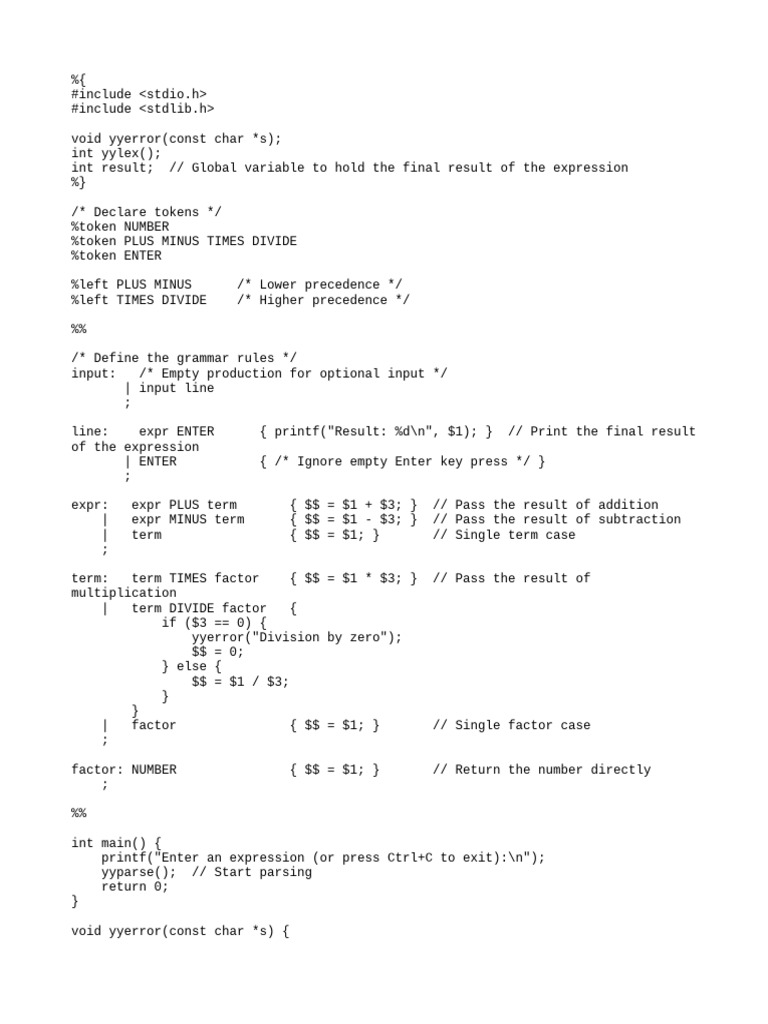 Parser Calculator | PDF