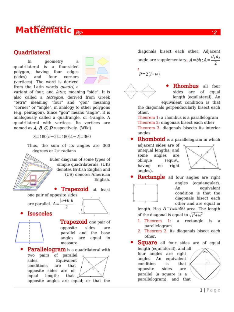 Mathematics 9 III | PDF | Rectangle | Triangle