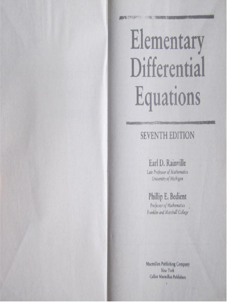 Differential Equation PDF | PDF