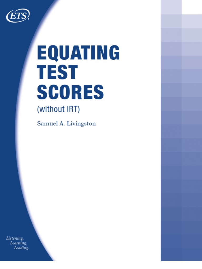 Equating Test Scores: (Without IRT) | PDF | Percentile | Test (Assessment)