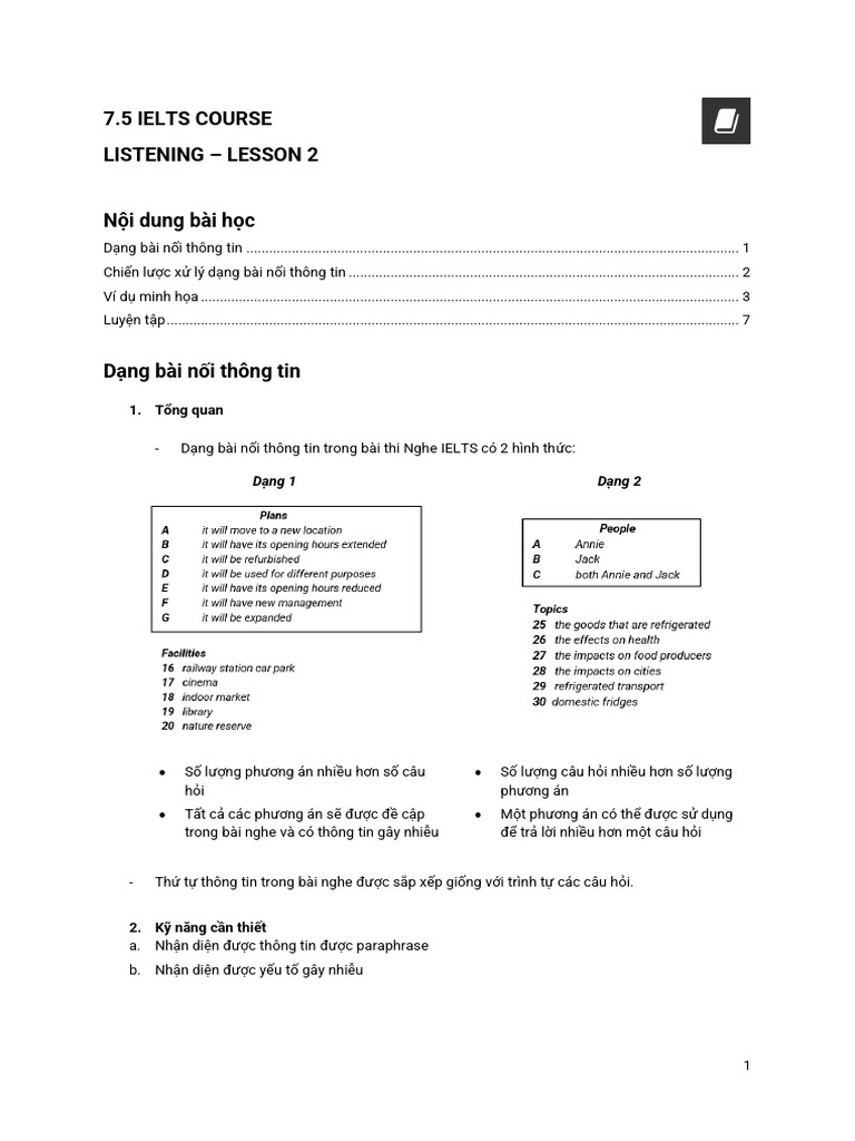 7 5IELTS Listening Lesson2 | PDF