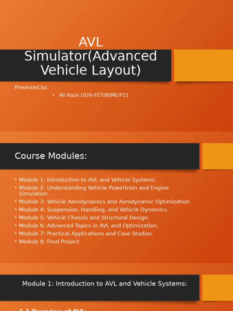 AVL Simulator(Advanced Vehicle Layout) | PDF | Engines | Vehicles