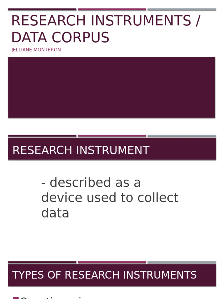 RESEARCH INSTRUMENTS | PDF | Questionnaire | Observation