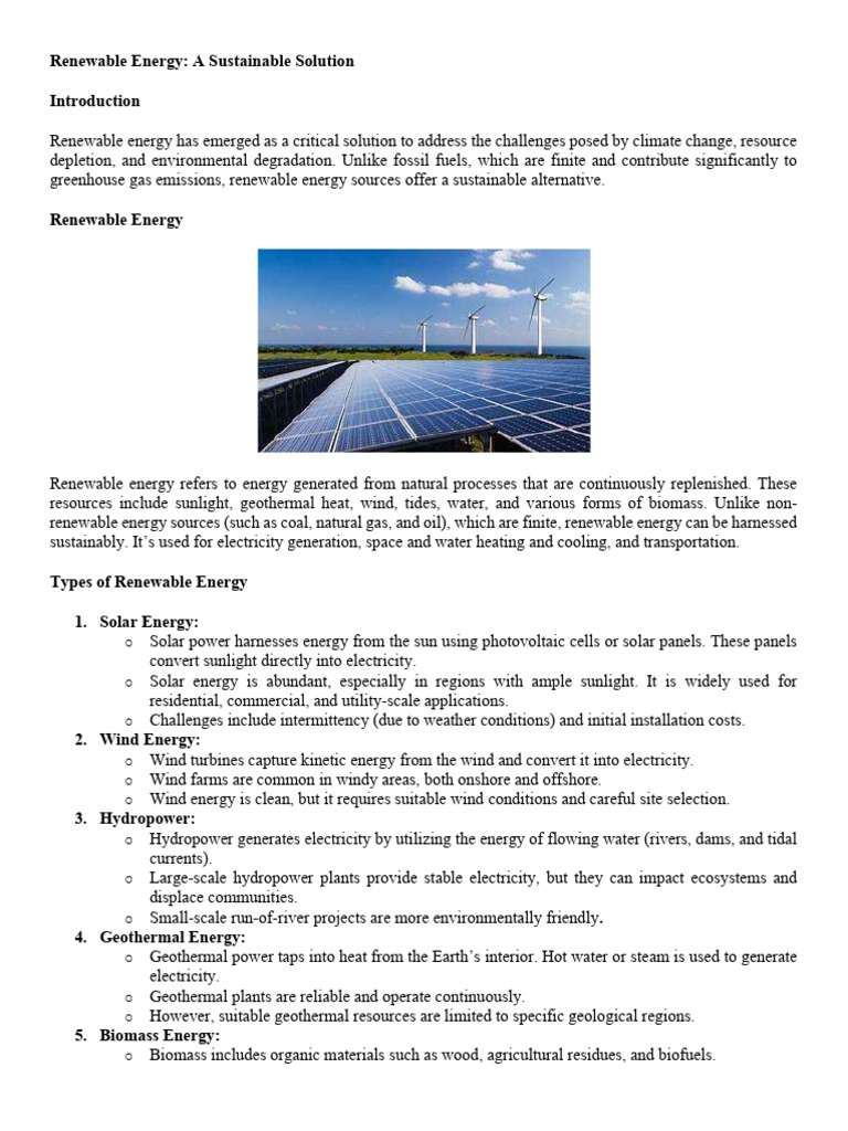 Renewable Energy | PDF | Renewable Energy | Energy Development