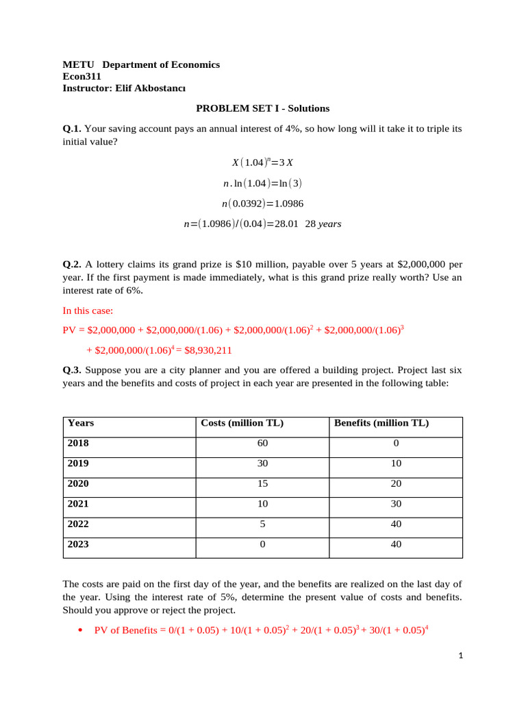 E311 PS1-Solutions | PDF | Bonds (Finance) | Yield (Finance)