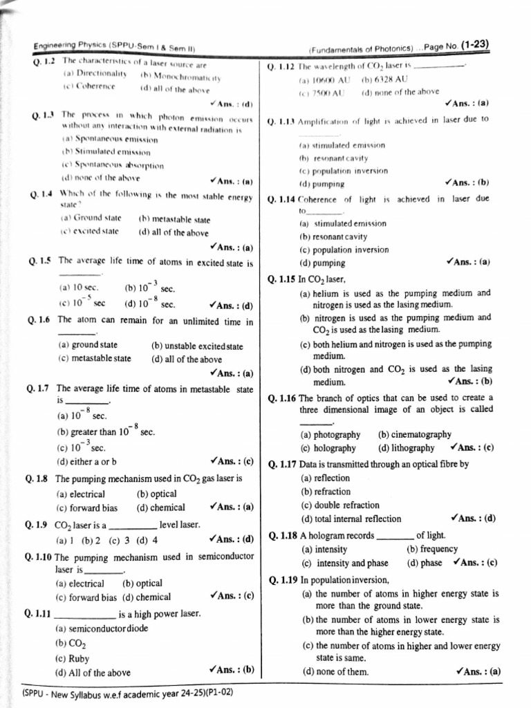 Physics MCQ Unit 1 To 5 10-Dec-2024 11-01-16 | PDF