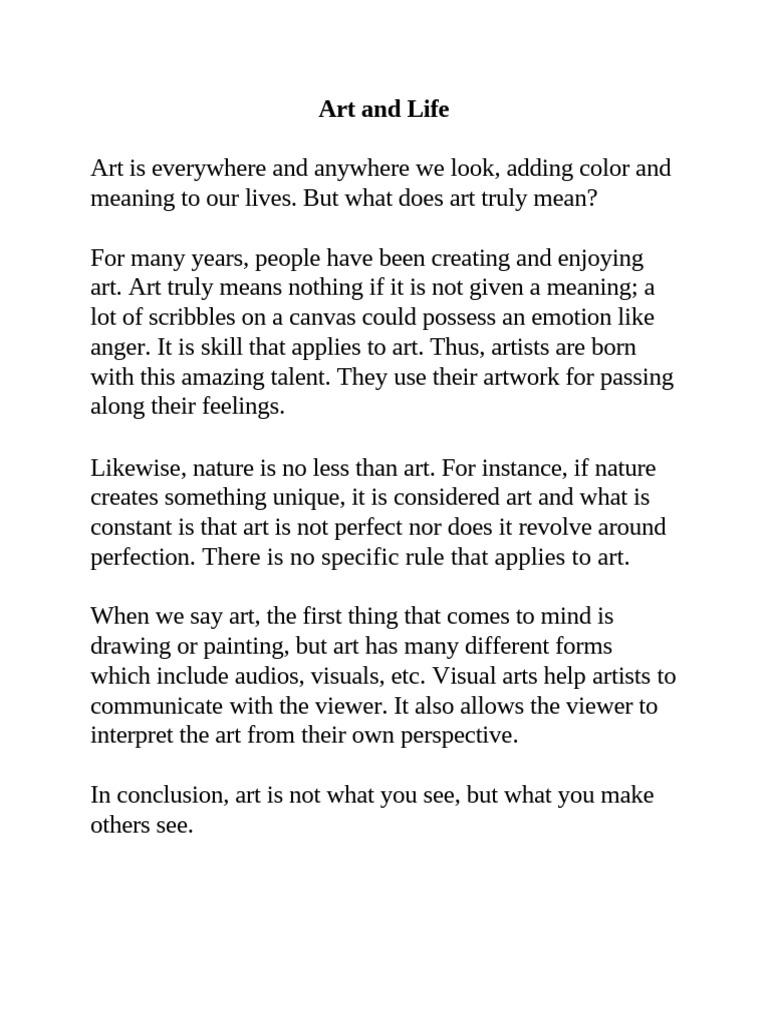 Understanding the Essence of Art | PDF