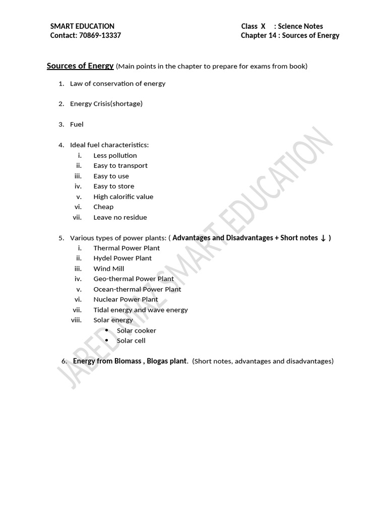 Chapter 14 Sources of Energy | PDF