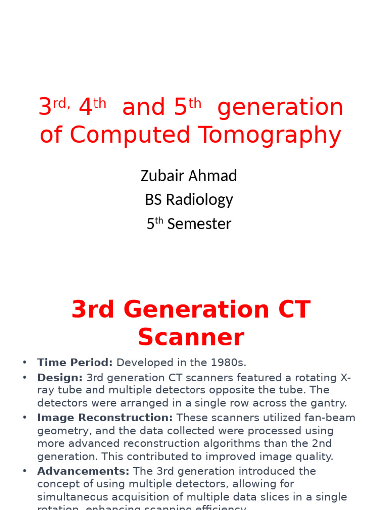 Evolution of CT Scanners: 3rd to 5th Gen | PDF | Ct Scan | Digital ...