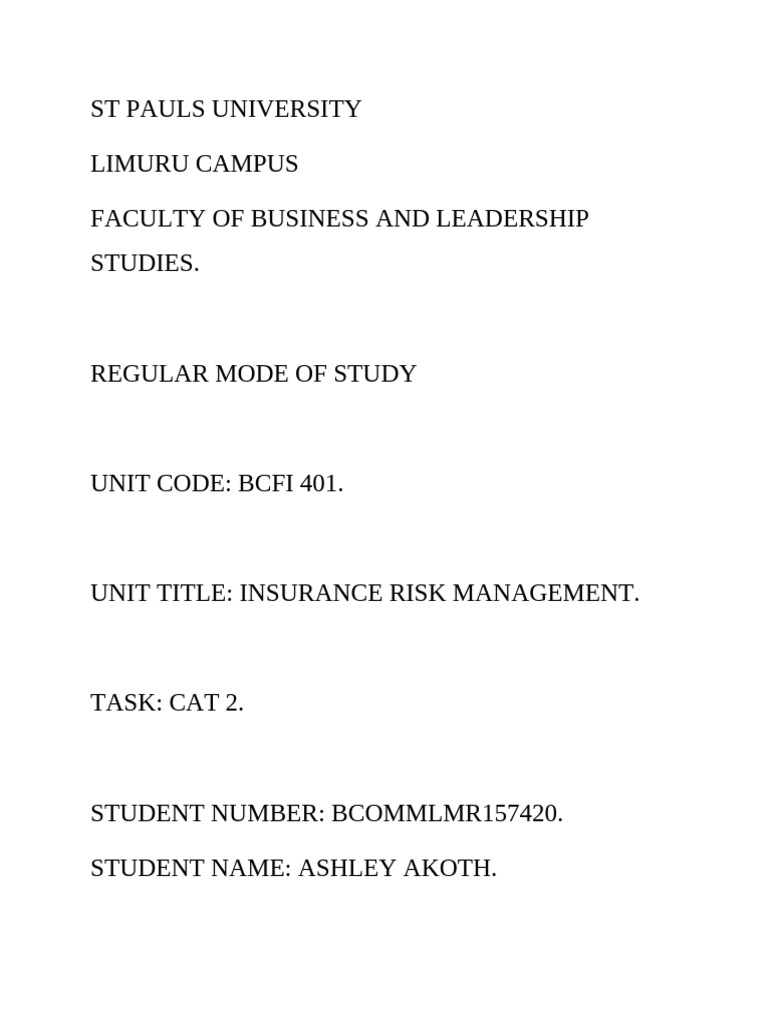 Ashley 2 | PDF | Risk Management | Insurance
