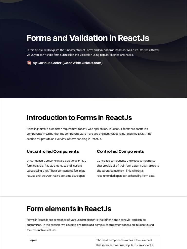 ReactJs Form Handling Guide | PDF | Html Element | Information Technology
