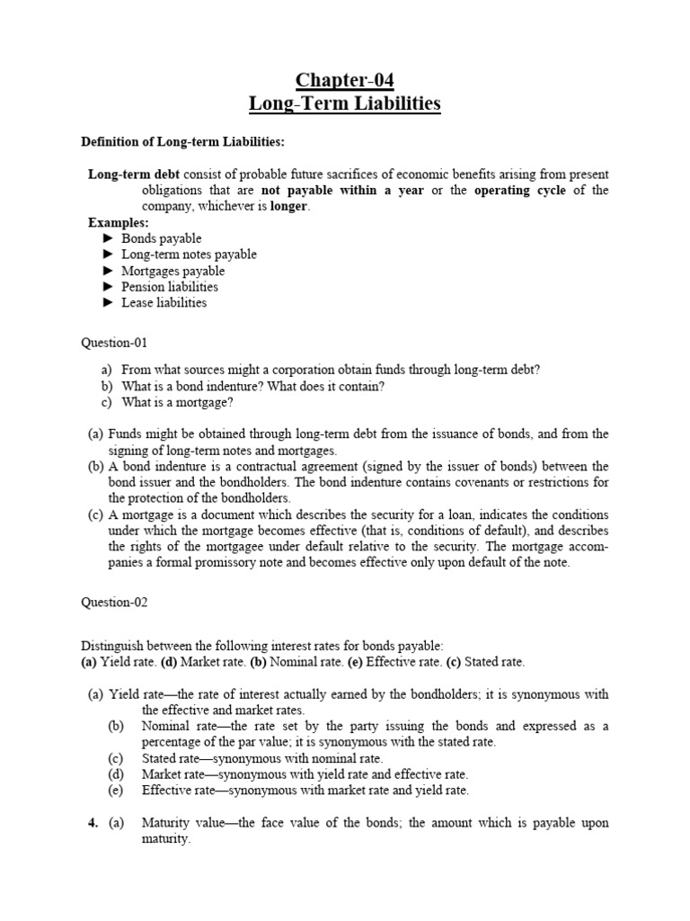 Chapter-04-Long-Term Liabilities-1 | PDF | Bonds (Finance) | Discounting