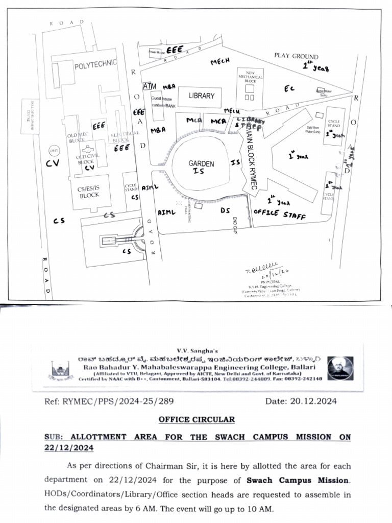 RYMEC Swach Campus Mission Circular | PDF