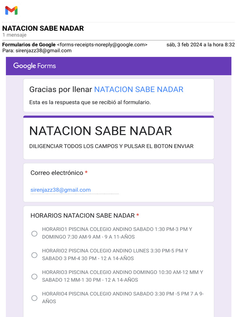 Gmail - NATACION SABE NADAR | PDF