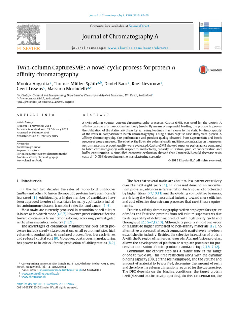A Novel Cyclic Process For Protein A | PDF | Chromatography ...