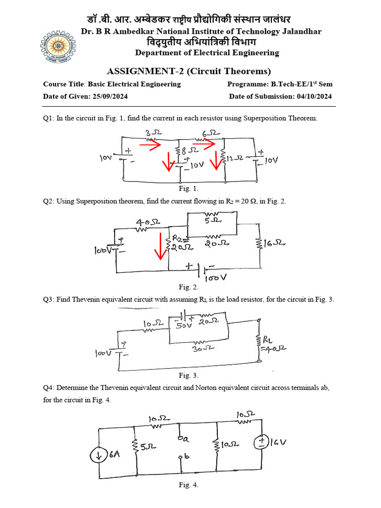Assignment-2_BEE_EEDC0101_240930_195901 | PDF | Electrical Network | Analog Circuits