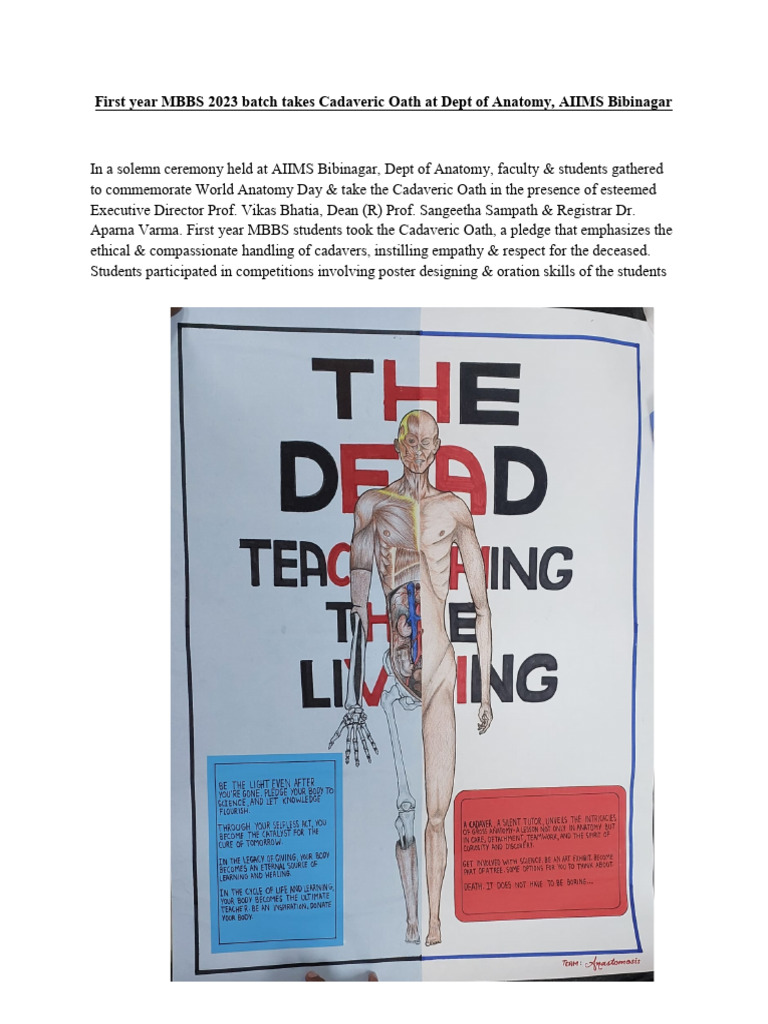 Cadaveric Oath - 2023 | PDF