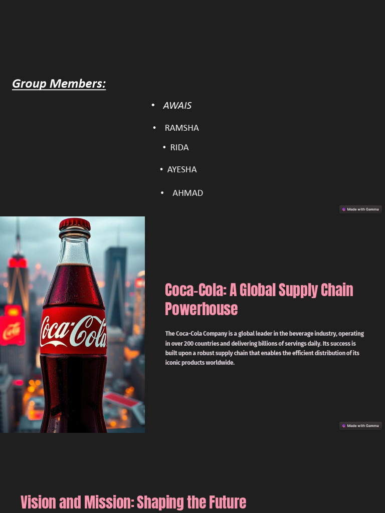 Coca-Cola Supply Chain Strategies & Challenges | PDF | Logistics ...