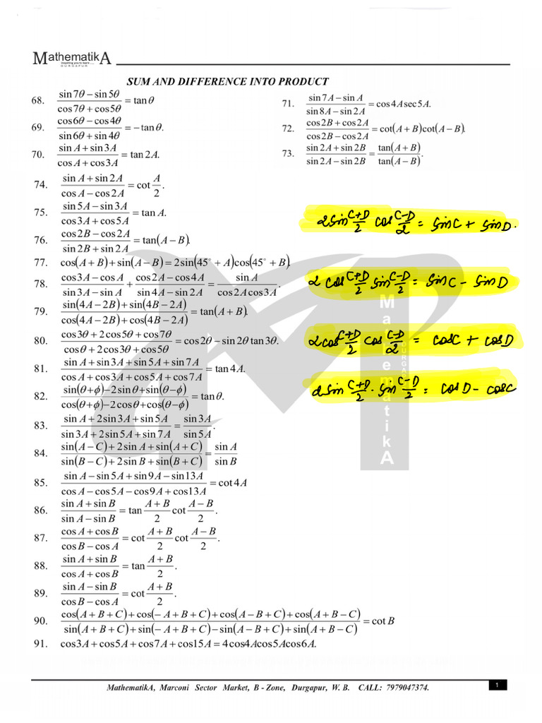 Trigonometry DPP2 Ph-1(Foundation) | PDF
