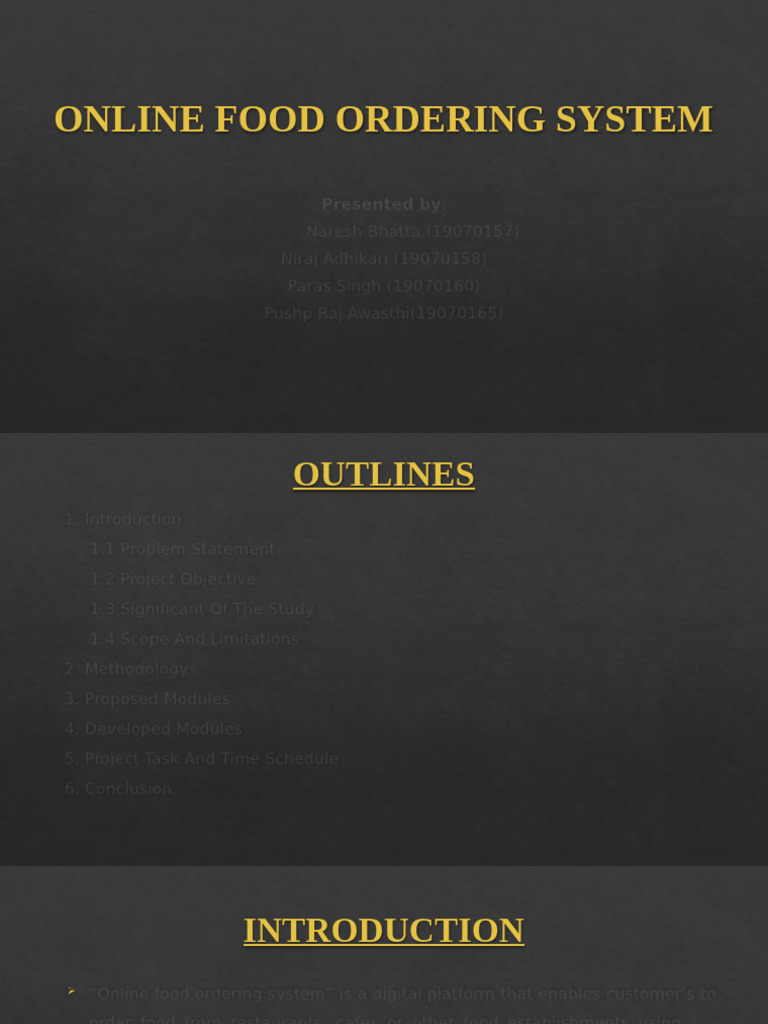 Online Food Ordering System (1) | PDF | Menu (Computing) | Software Engineering