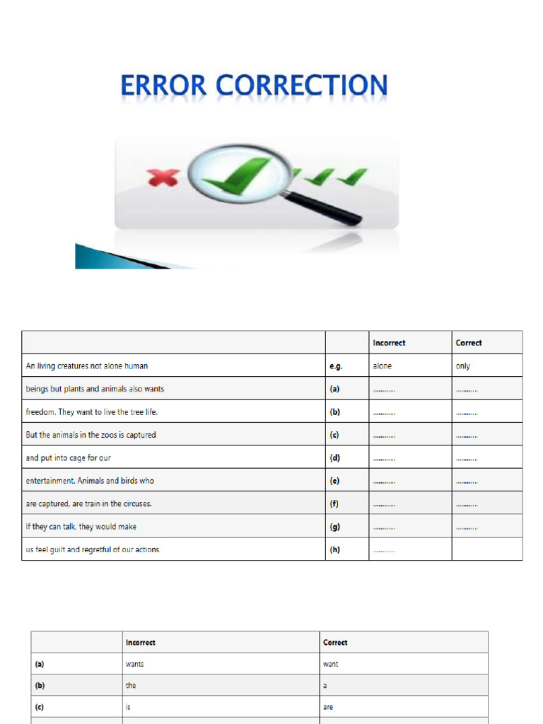Error Correction | PDF