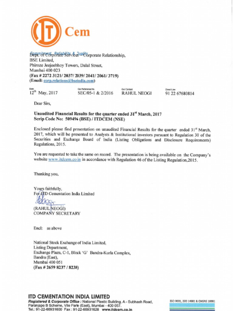 ITD Cementation India LTD 1 | PDF