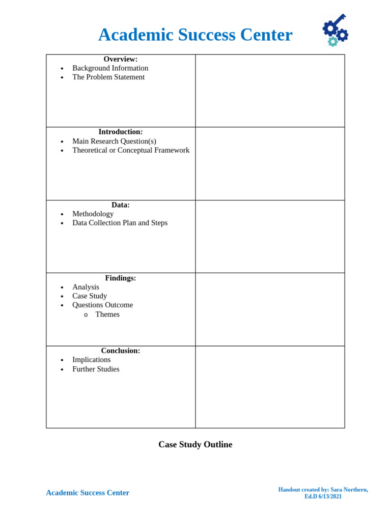 Case Study Outline Updated | PDF