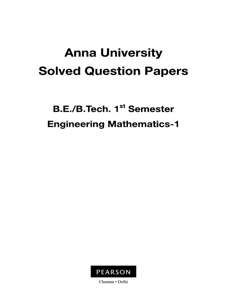 Anna Uni Solved Papers | PDF