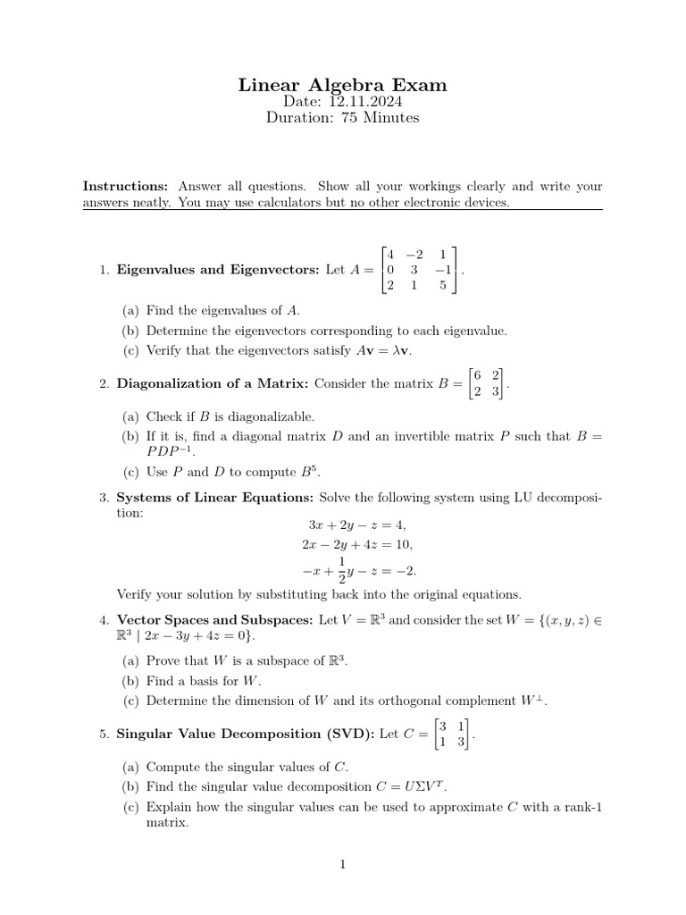 Linear Algebra | PDF