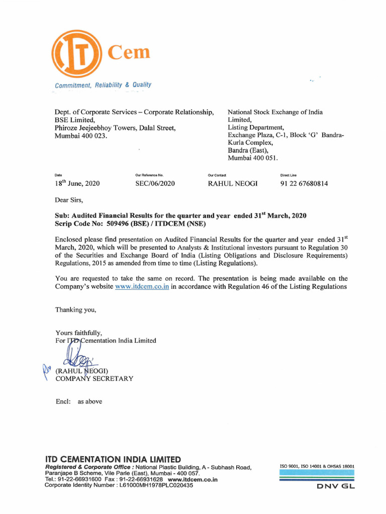 ITD Cementation India Ltd 11 | PDF