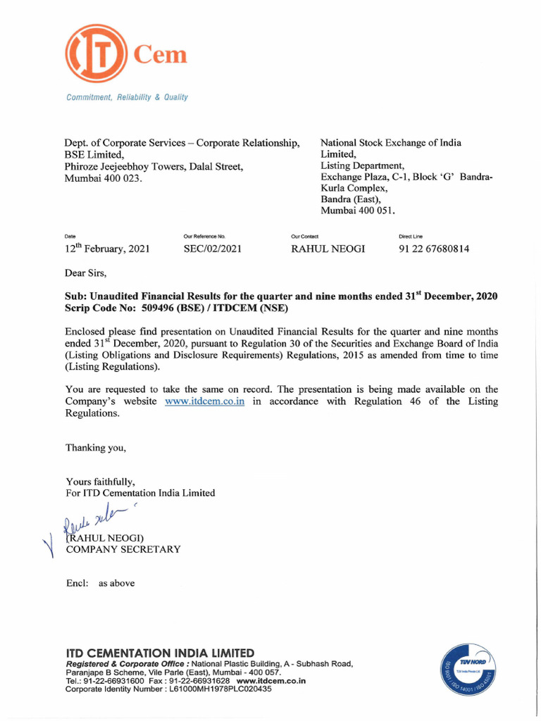 ITD Cementation India Ltd 13 | PDF