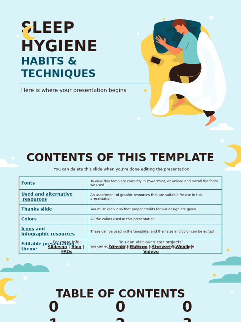 Sleep Hygiene Habits & Techniques by Slidesgo | PDF | Planets | Saturn